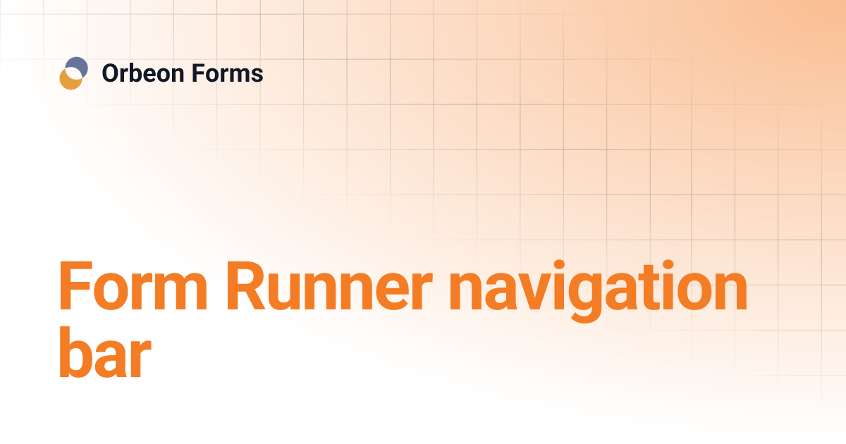 Form Runner navigation bar | Orbeon Forms